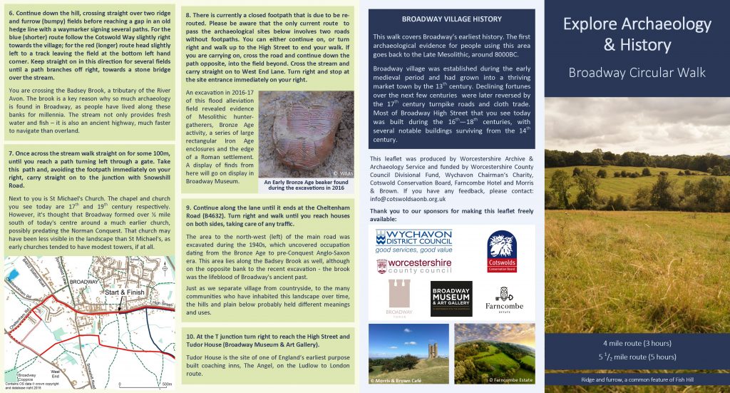Broadway walk leaflet launched - Worcestershire Archive & Archaeology ...
