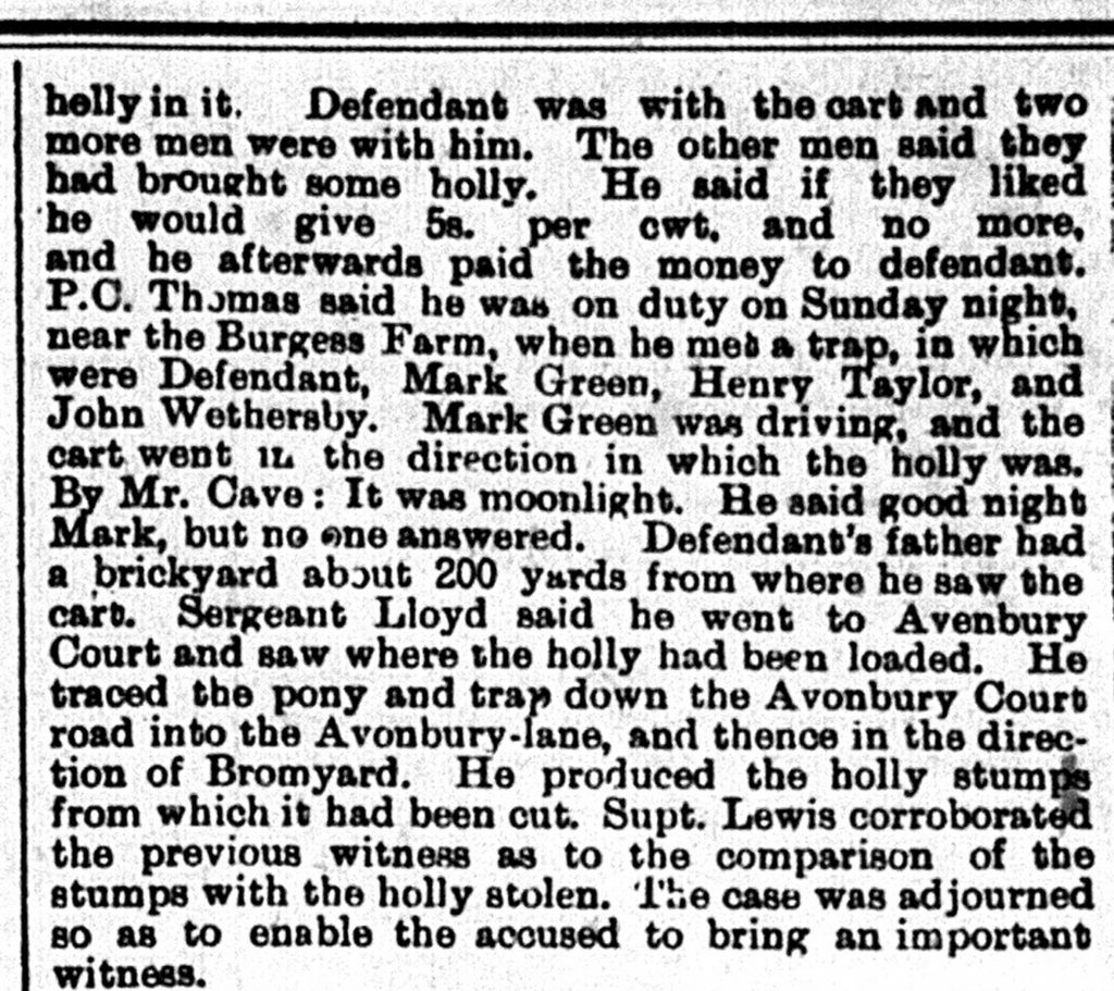 Holly & Mistletoe Thefts - Worcestershire Archive & Archaeology Service