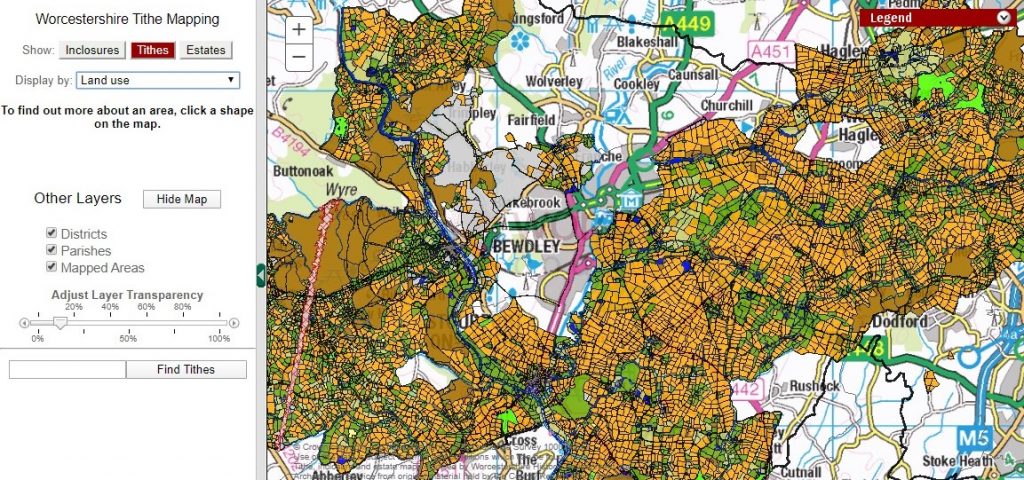 Online Resources: Tithe Map GIS Website - Worcestershire Archive ...