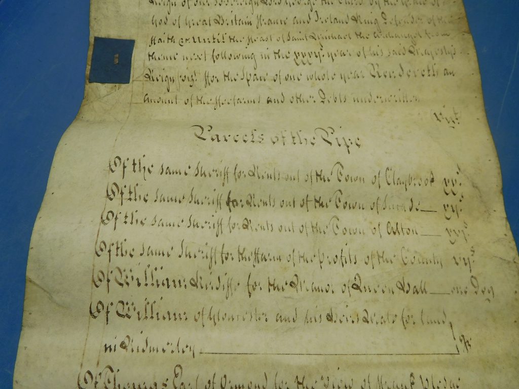 Pipe Roll Acquired - Worcestershire Archive & Archaeology Service